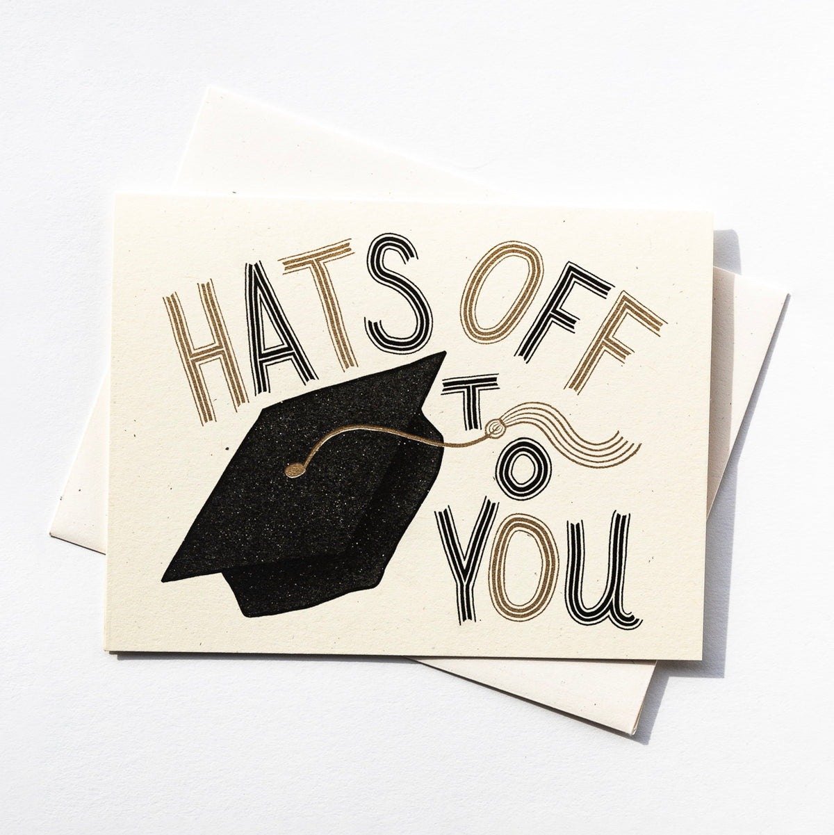 Hats Off To You - Risograph Congratulations Graduate Greeting Card ...
