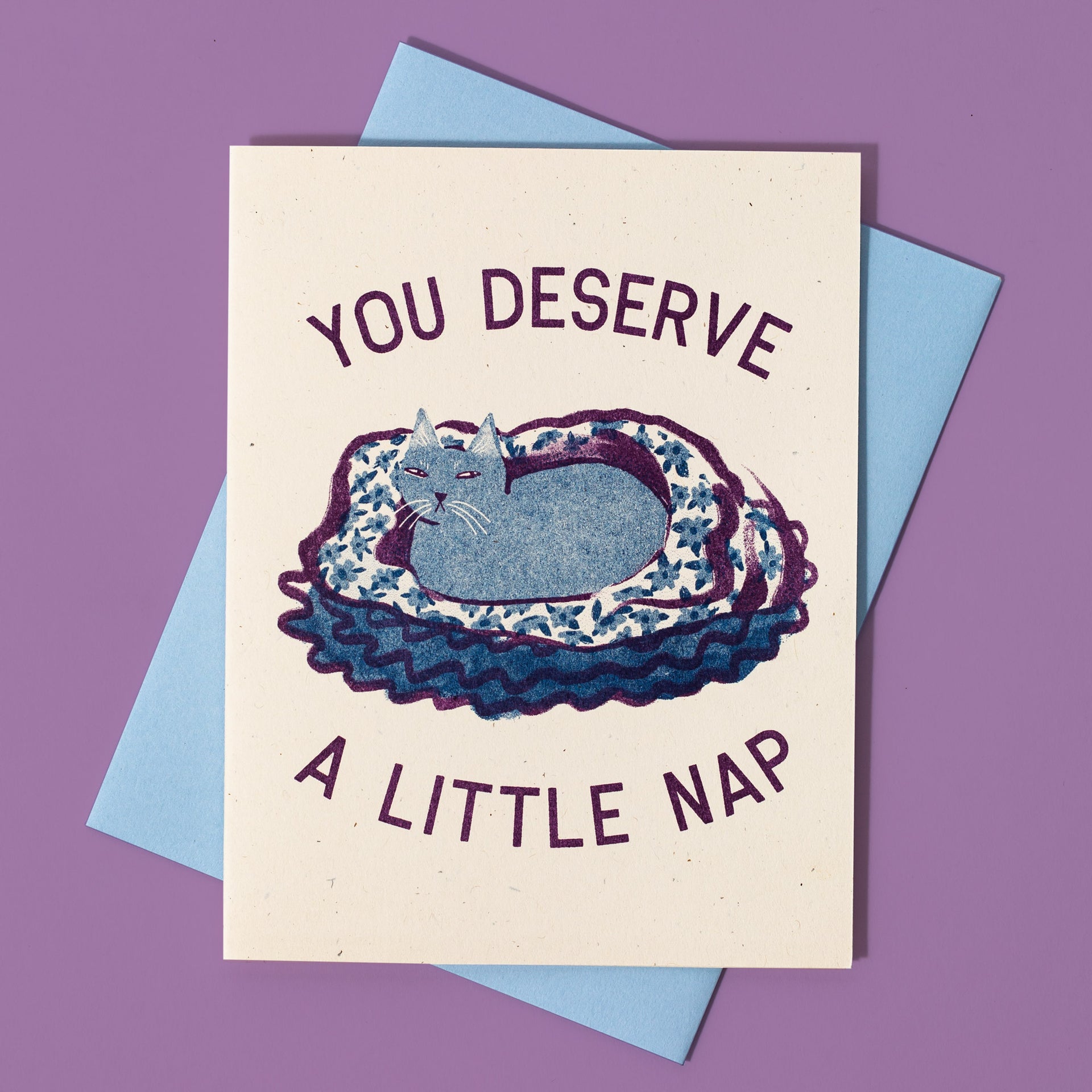You Deserve a Little Nap Cat - Risograph Greeting Card – Bromstad ...